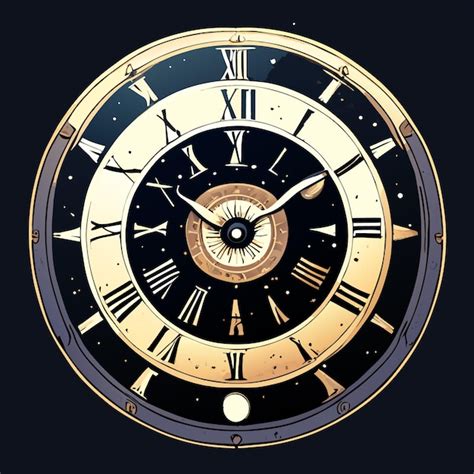 Premium Vector Elegant Ticking Analog Clock Tshirt Graphic At Dusk