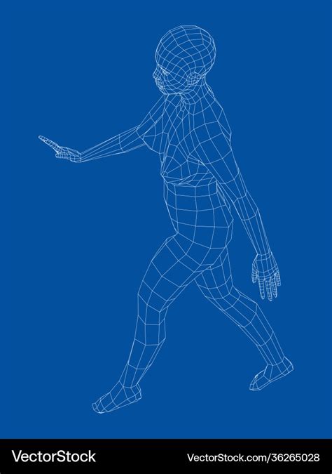 Wireframe Walking Woman Royalty Free Vector Image