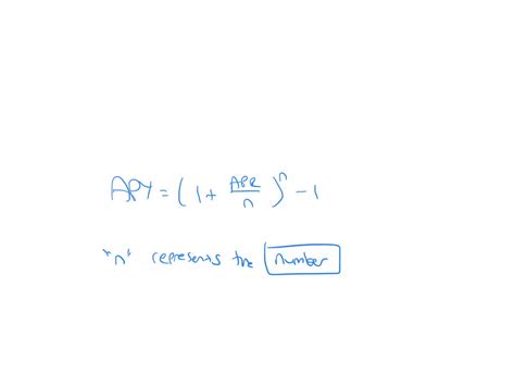 SOLVED When Calculating The APY Using The Formula APY APRn N N Represents The Of