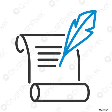 Feather And Scroll Icon Stock Vector 4978124 Crushpixel