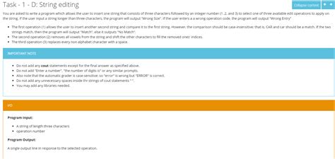 Solved Task 1 D String Editing Collapse Context You Are