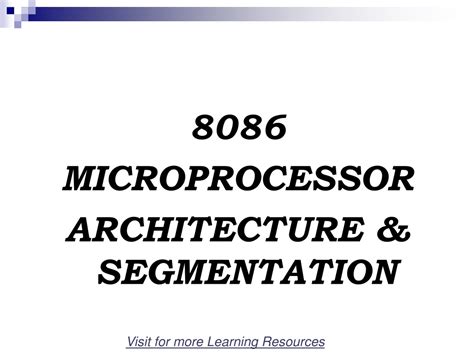 Ppt 8086 Microprocessor Architecture And Segmentation Overview