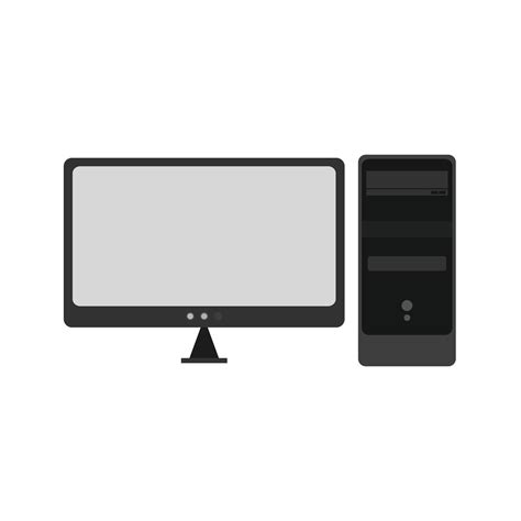 Computer Flat Greyscale Icon 15672264 Vector Art At Vecteezy