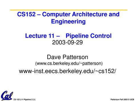 Ppt Cs152 Computer Architecture And Engineering Lecture 11 Pipeline Control Powerpoint