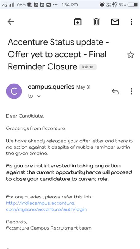 Accenture India — Offer Letter Acceptance