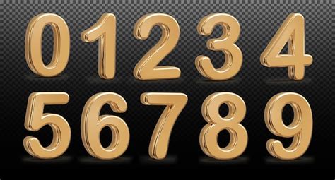 Premium Psd Set Numbers 3d Render