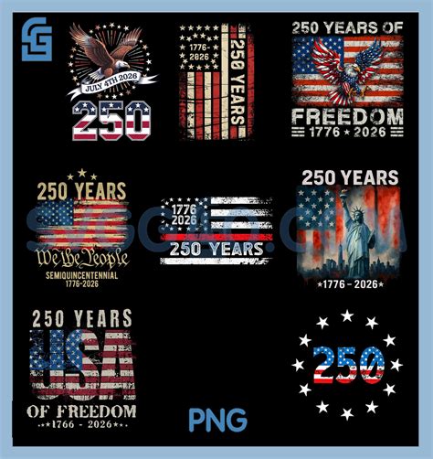 250th Anniversary United States Png Bundle 250th Usa 4th Of July 2026