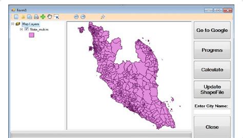 Application Interface With A Loaded Shapefile Download Scientific Diagram