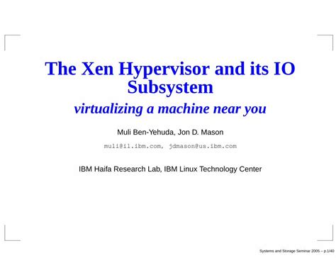Pdf The Xen Hypervisor And Its Io · Pdf Filetable Of Contents The Xen