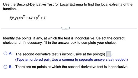 Solved Use The Second Derivative Test For Local Extrema To