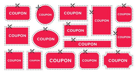 쿠폰 세트 가위는 템플릿과 파선 잘라 선물 쿠폰 요소 템플릿 그래픽 디자인 쿠폰 프로모션 코드 판매 할인 상점 음식과 음료
