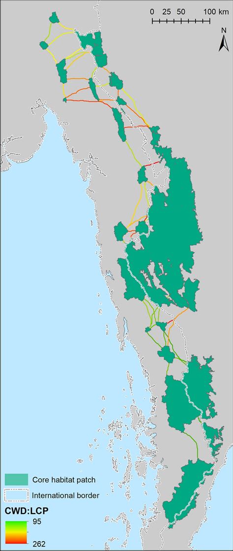 Ratio Of Cost Weighted Distance Cwd To Least Cost Path Lcp Length Download Scientific