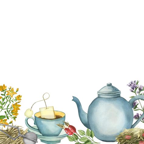 Tea Party Clip Art Borders And Frames Tea Party Border Etsy