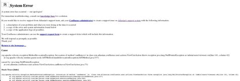 View User In Administrative Screens Give Null Pointer Exception Confluence Atlassian Support
