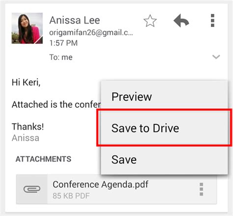 Gmail For Android Update Finally Brings Ability To Save Attachments To Google Drive Phandroid