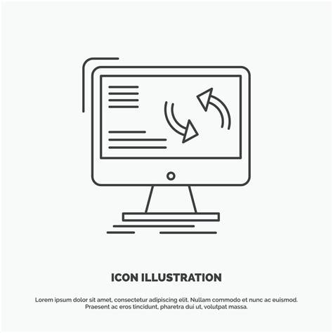 Synchronization Sync Information Data Computer Icon Line Vector Gray Symbol For Ui And Ux
