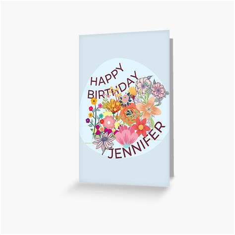 Happy Birthday Jennifer Greeting Card By Eklectikos Redbubble