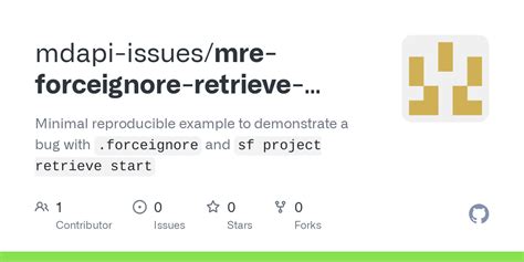 github mdapi issues mre forceignore retrieve command minimal reproducible example to