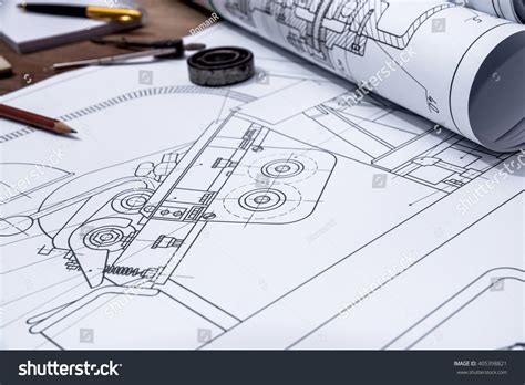 Roll Drawing Plans Stock Photo 405398821 Shutterstock