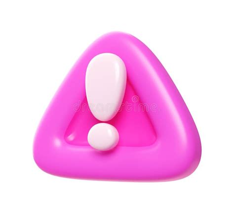 3d Pink Warning Sign With Exclamation Mark Icon Background Stock Illustration Illustration Of