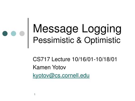 Ppt Message Logging Pessimistic And Optimistic Powerpoint Presentation