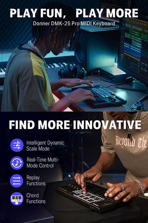 Donner Midi Keyboard Controller 25 Mini Key Portable Usb C Midi Keyboard Dj Equipment Playing