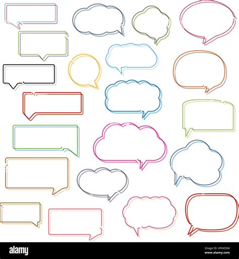 Colored Line Speech Bubbles Collection Vector Eps10 Illustration Stock