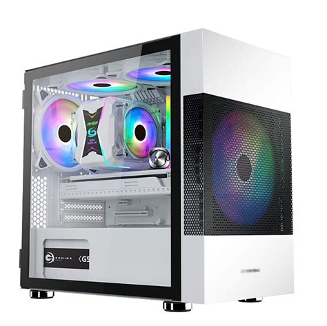 Amazon Com Hdyd Gaming Case Mid Tower Pc Gaming Case M Atx Itx Front I O Usb Port
