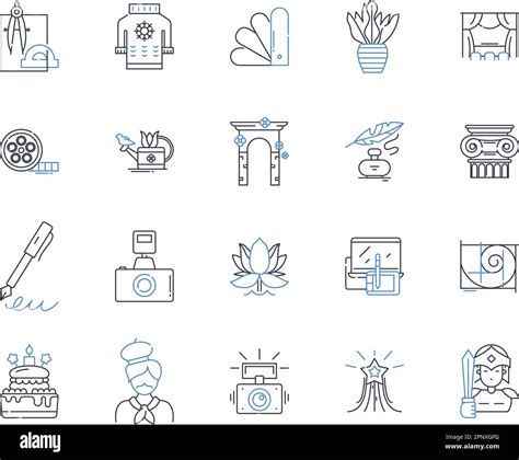 Avant Garde Professions Line Icons Collection Innovation Trailblazing Experimental Creative