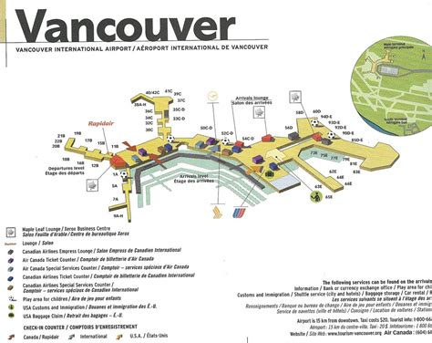 Yvr Canada Terminal Map Airport Vancouver Map Ehua