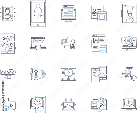 Devops Outline Icons Collection Automation Collaboration Agile