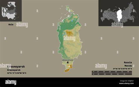 Shape Of Krasnoyarsk Territory Of Russia And Its Capital Distance
