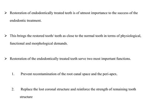 Restoration Of Endodontically Treated Teeth Pdf