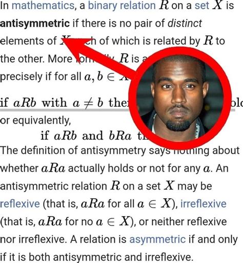 In Mathematics A Binary Relation On A Set A Is Antisymmetric If There Is No Pair Of Distinct