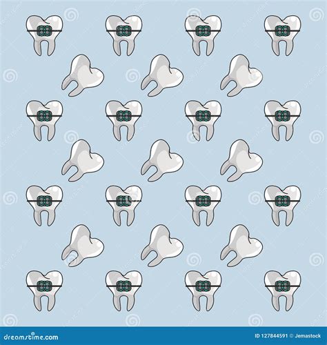 Dental Braces Background Stock Vector Illustration Of Mouth 127844591