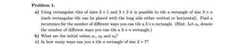 Solved Problem 1 A Using Rectangular Tiles Of Sizes 3 X 1