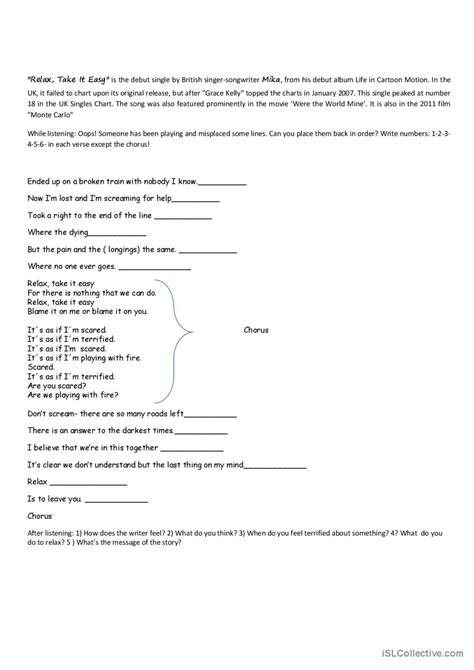 Listening Task Song And Nursery Rhym English Esl Worksheets Pdf And Doc