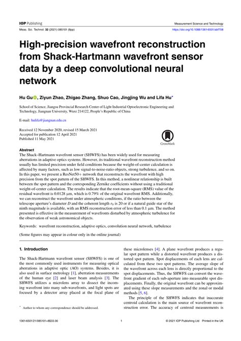 High Precision Wavefront Reconstruction With Shack Hartmann Wavefront Sensor Based On The Deep