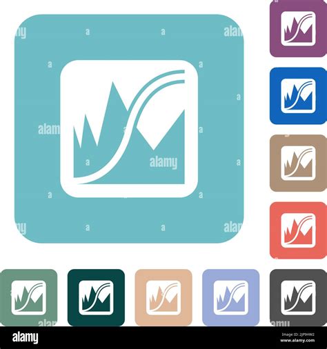 Adjust Image Curves White Flat Icons On Color Rounded Square Backgrounds Stock Vector Image