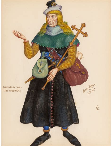 Arthur Szyk The Pardoner Canterbury Tales Interior Book Illustration