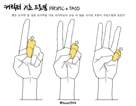타코작가 On Twitter 뻗은 손가락 옆 접힌 손가락을 다른 손가락보다 조금 더 돌출 시키면 손 형태흐름이 자연스러워진다 Imf83ej96s