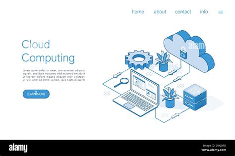 Landing Page Template Cloud Computing Concept Including Servers Storage Databases Connection