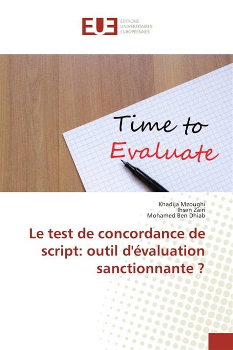 Le Test De Concordance De Script Outil Dévaluation Sanctionnante Khadija Mzoughi