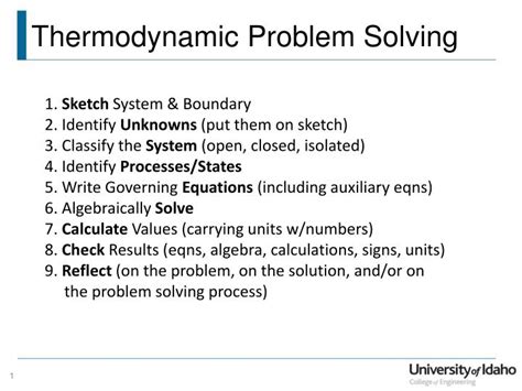 Ppt Thermodynamic Problem Solving Powerpoint Presentation Free