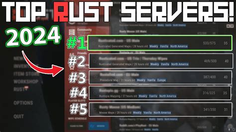 Top 5 Best Rust Servers 2024 Updated Youtube