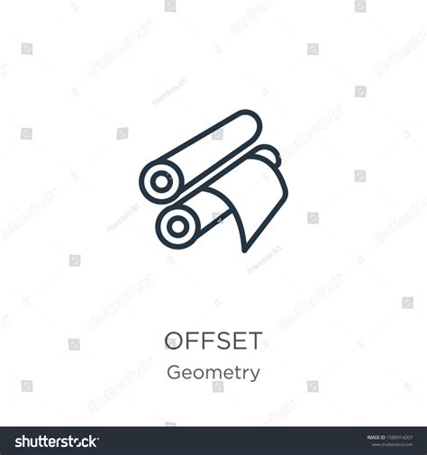 Offset Icon Thin Linear Offset Outline Stock Vector Royalty Free