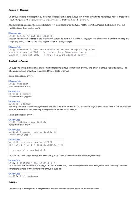 Arrays In General Pdf