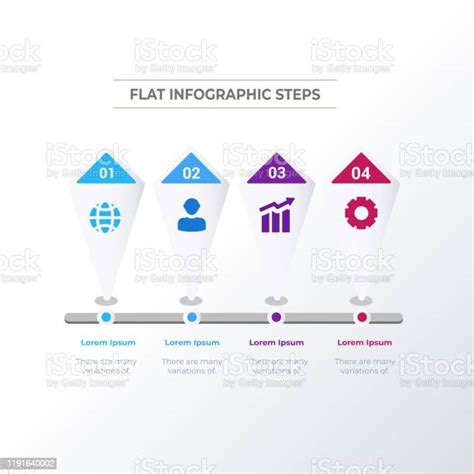 타임 라인 인포 그래픽 템플릿 디자인 4가지 옵션 단계 아이콘 또는 프로세스가 있는 비즈니스 개념 인포그래픽 벡터 시각화는 워크플로 레이아웃 다이어그램 연례 보고서 웹에
