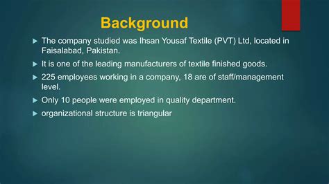 Tqm Implementation In Textile Manufacturing Industry To Success Pptx