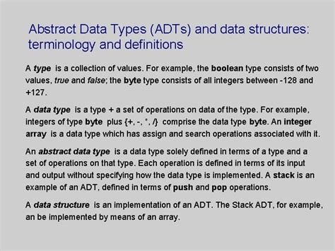 Abstract Data Types Adts And Data Structures Terminology